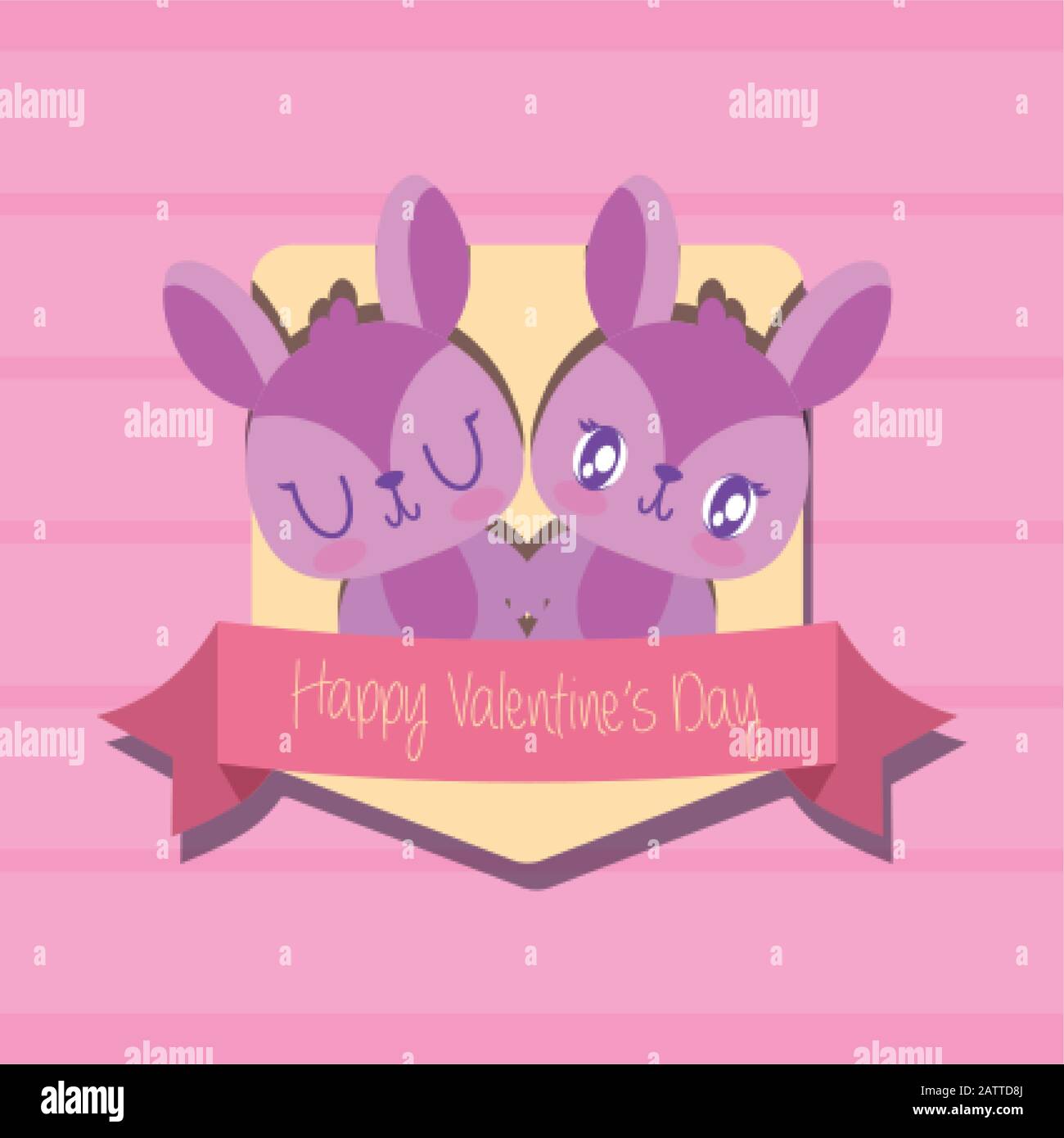 Rabbits cartoons design of Happy valentines day love passion romantic ...