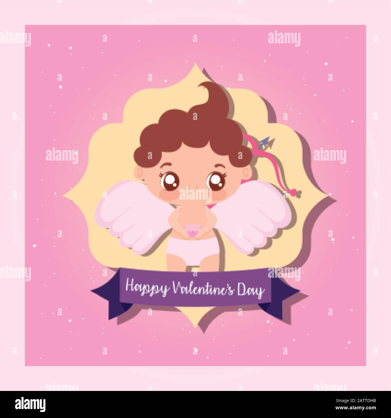 Cupid cartoon design of Happy valentines day love passion romantic ...
