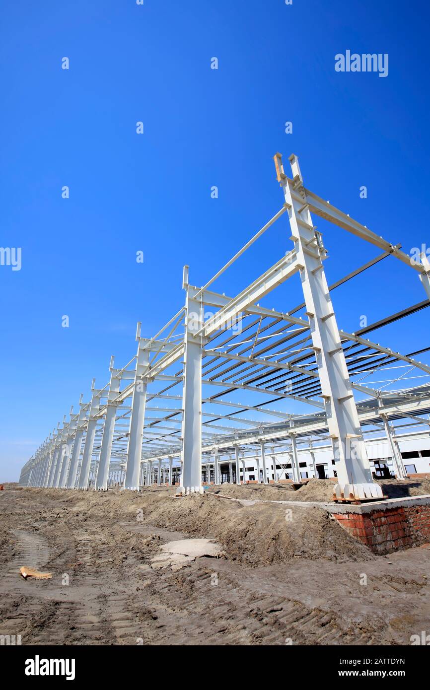 The construction of steel structure Stock Photo - Alamy