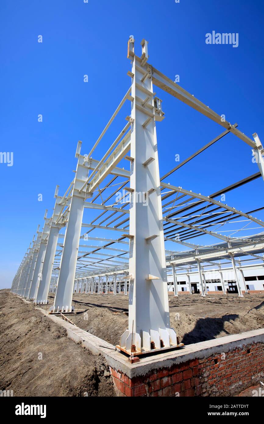 The construction of steel structure Stock Photo - Alamy