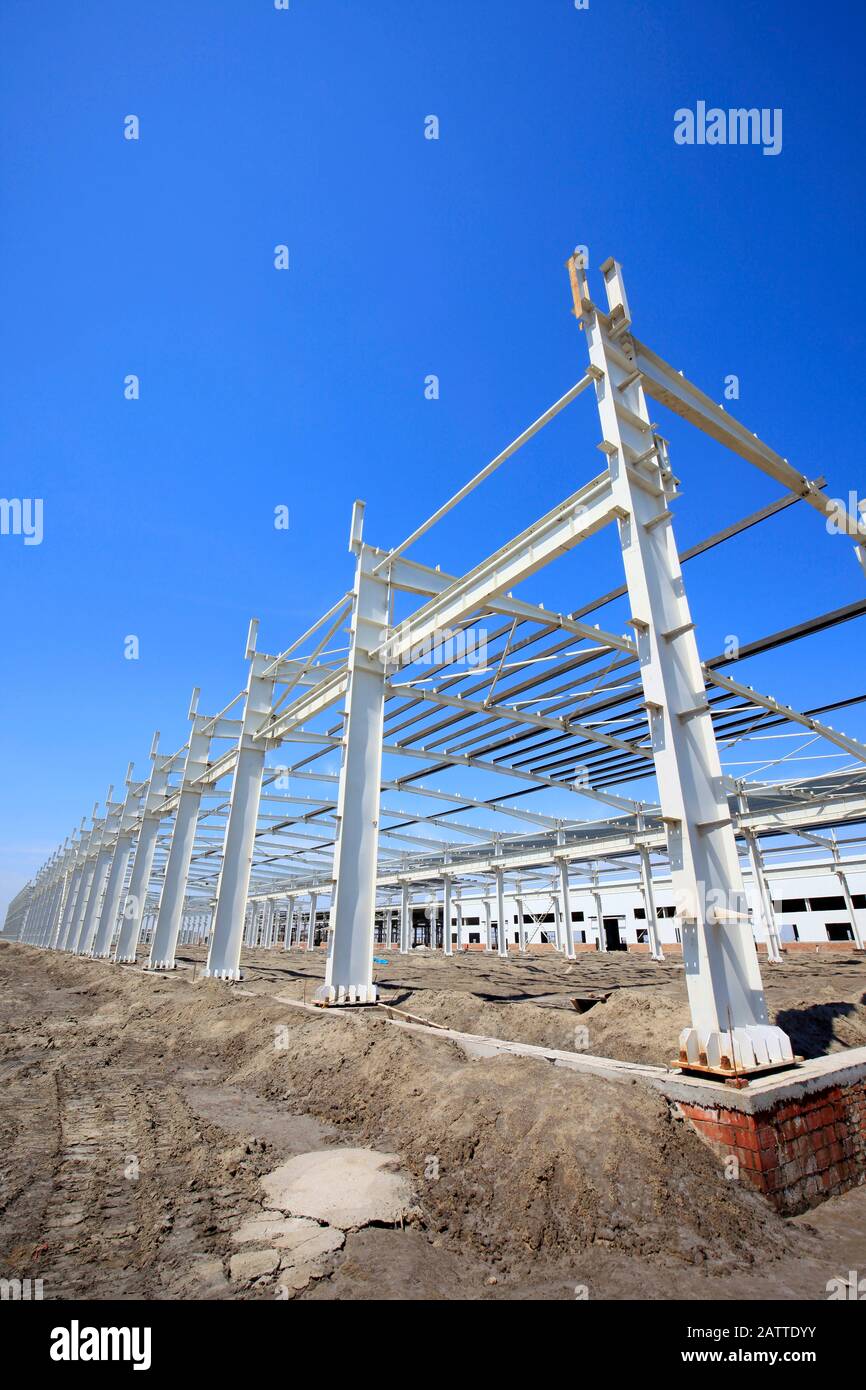 The construction of steel structure Stock Photo - Alamy