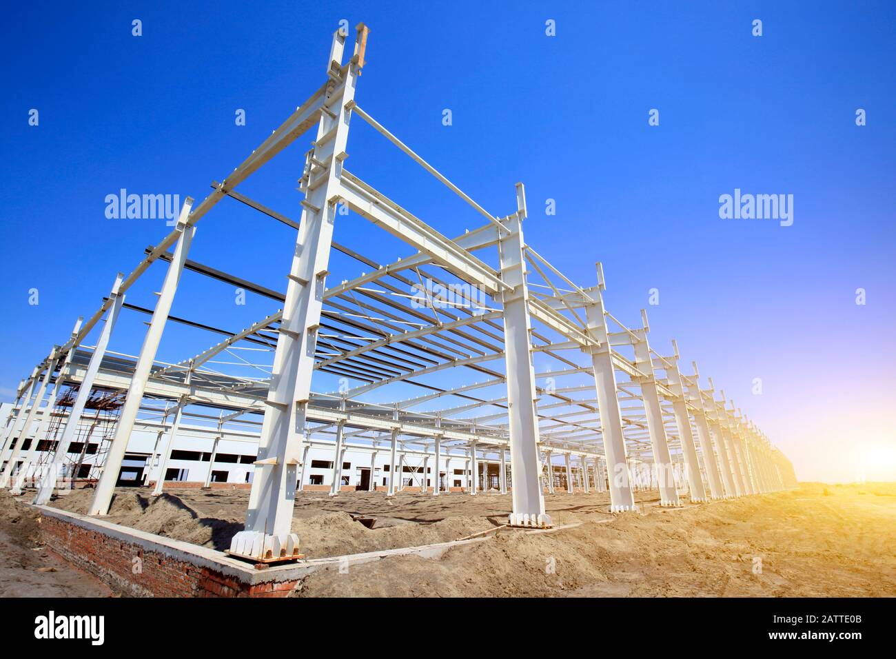 The construction of steel structure Stock Photo - Alamy