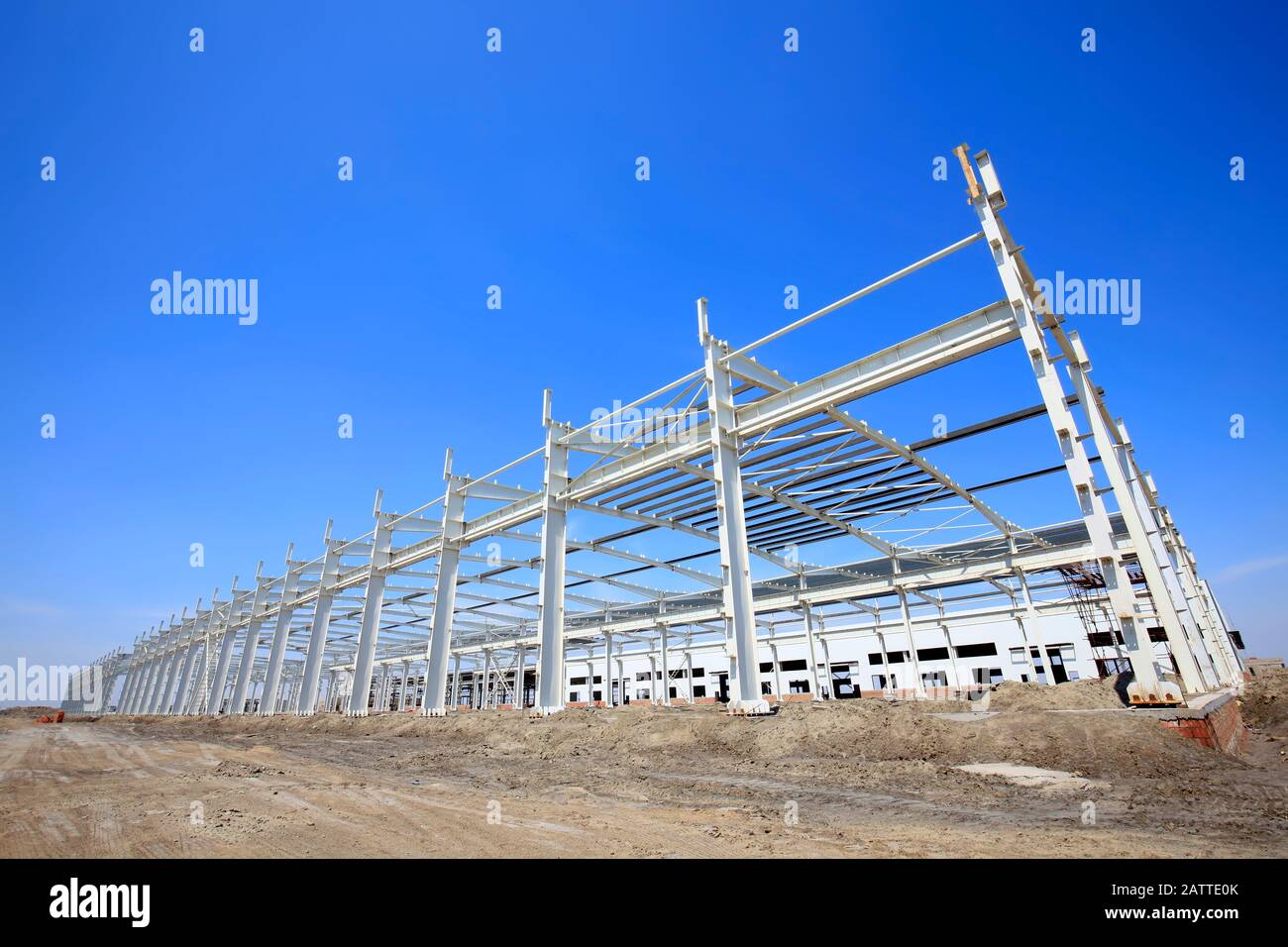 The construction of steel structure Stock Photo - Alamy