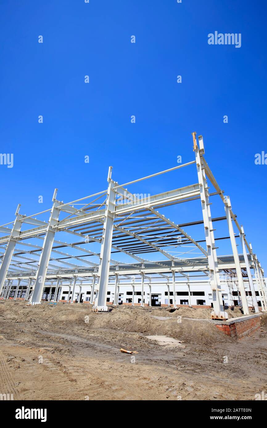 The construction of steel structure Stock Photo - Alamy