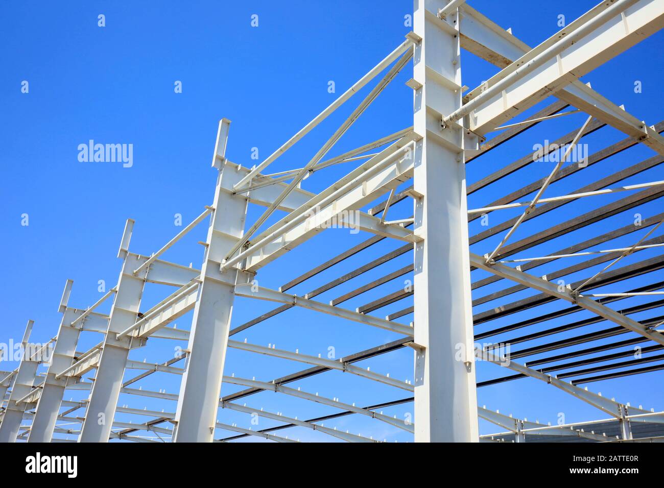 The construction of steel structure Stock Photo - Alamy