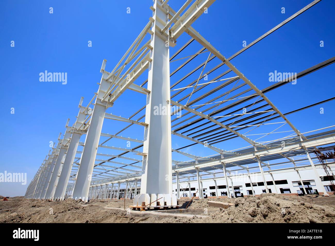 The construction of steel structure Stock Photo - Alamy