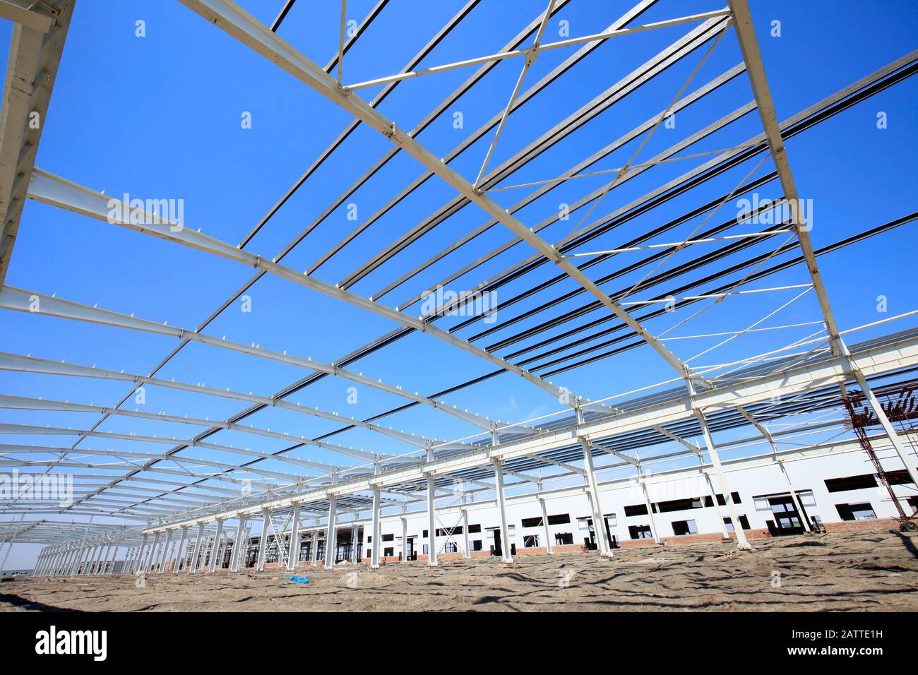 The construction of steel structure Stock Photo - Alamy
