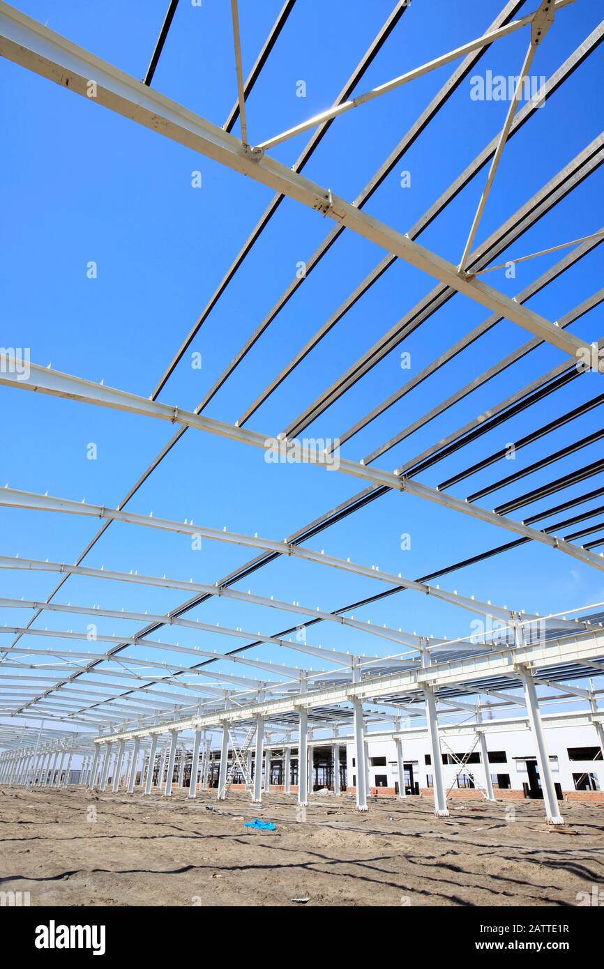 The construction of steel structure Stock Photo - Alamy