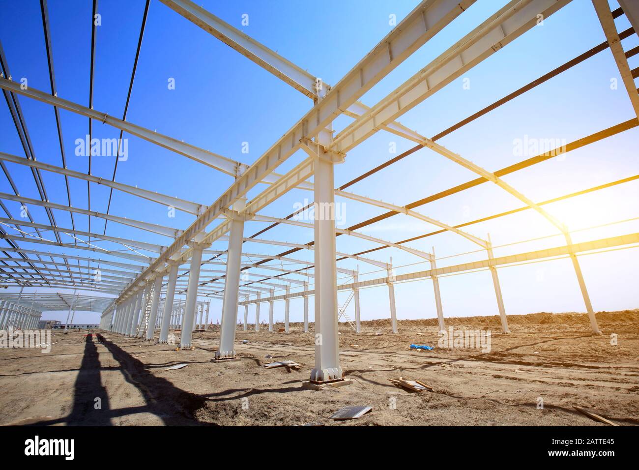 The construction of steel structure Stock Photo - Alamy