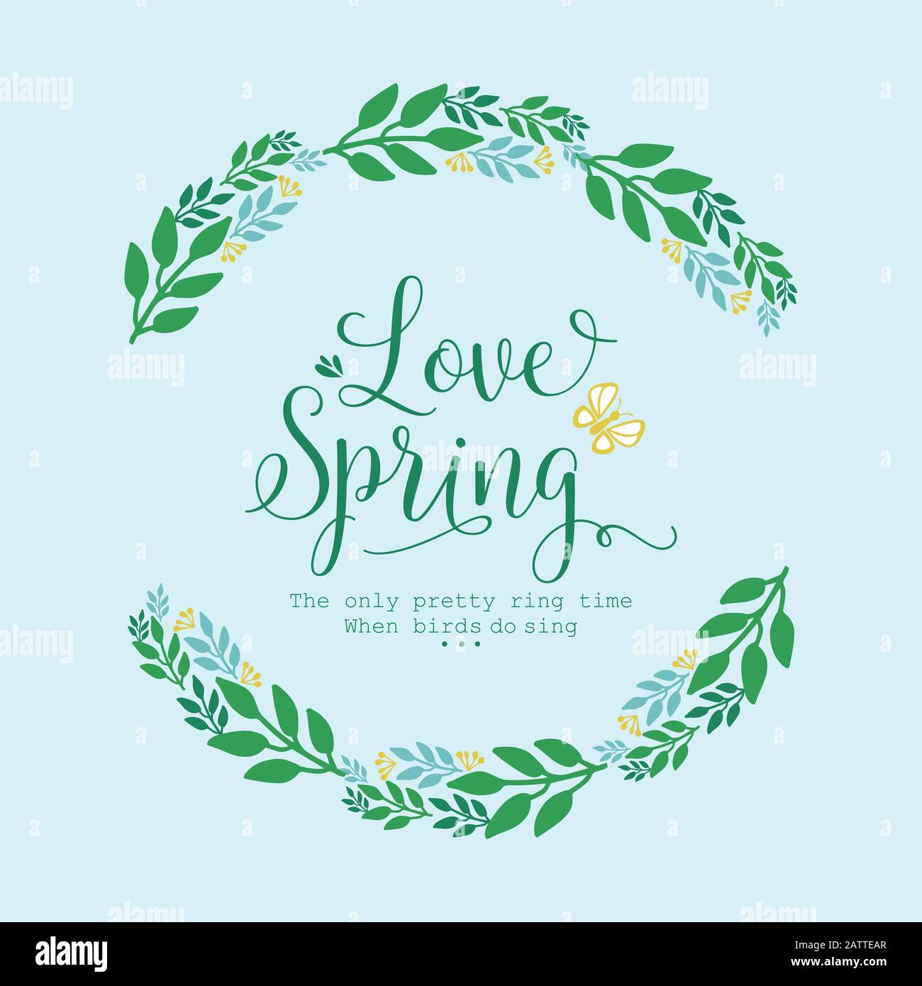 Beautiful Decoration of leaf frame, for Love spring greeting card ...