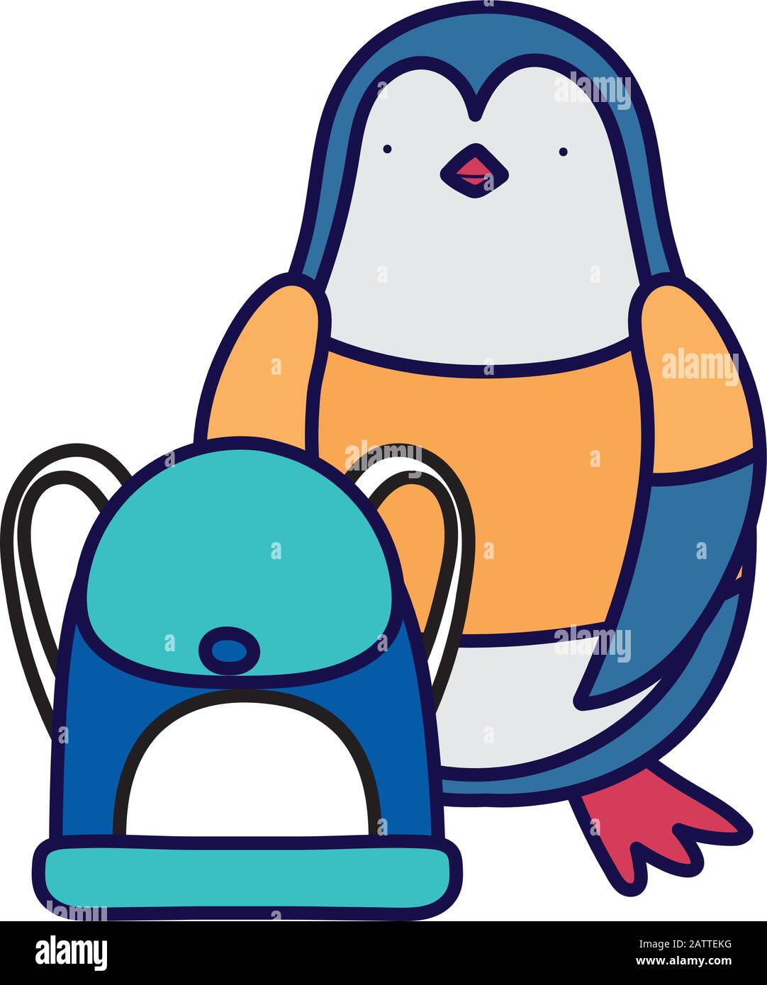 Penguin with backpack Stock Vector Images - Alamy