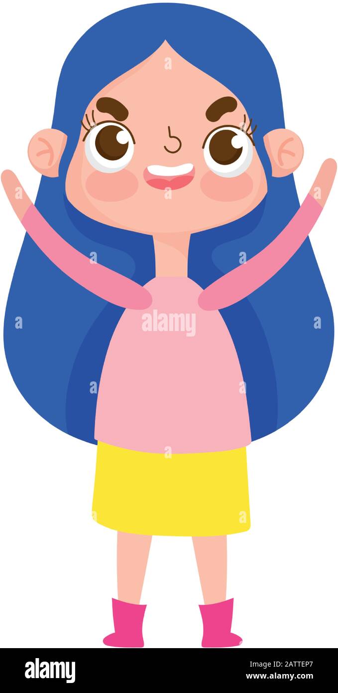 cute girl expression emotion gesture cartoon vector illustration Stock ...
