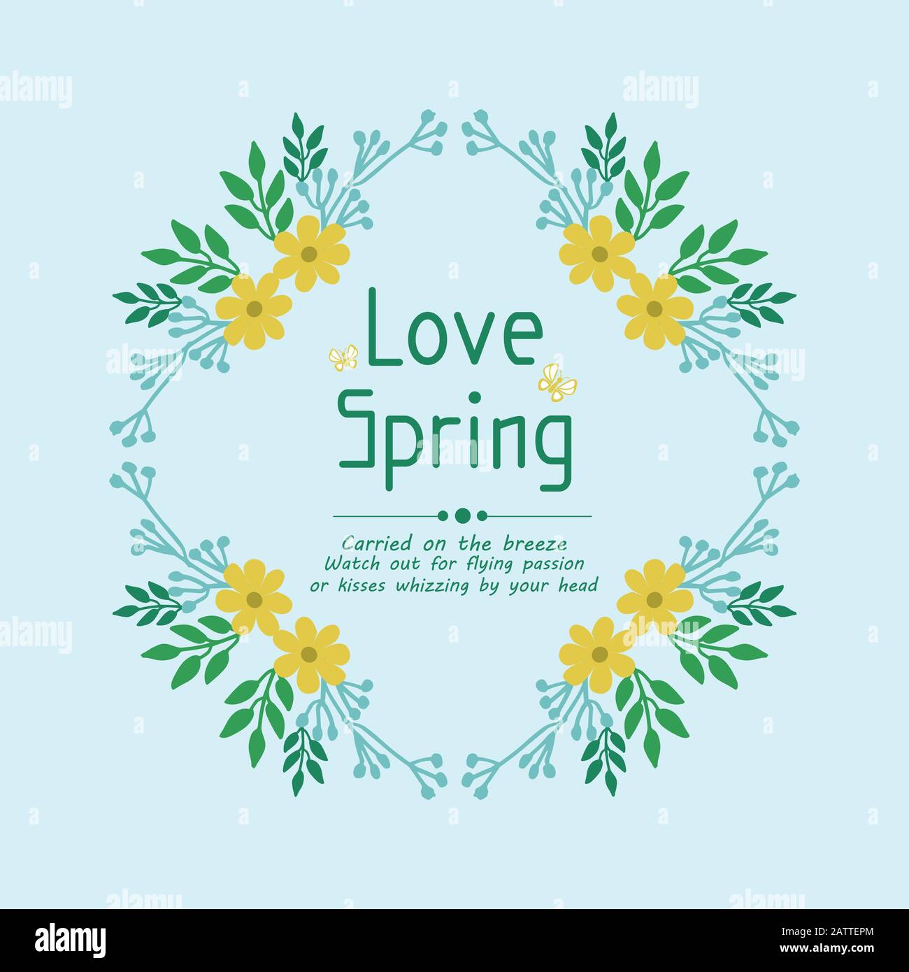 The love spring card design, with elegant pattern of leaf and flower ...