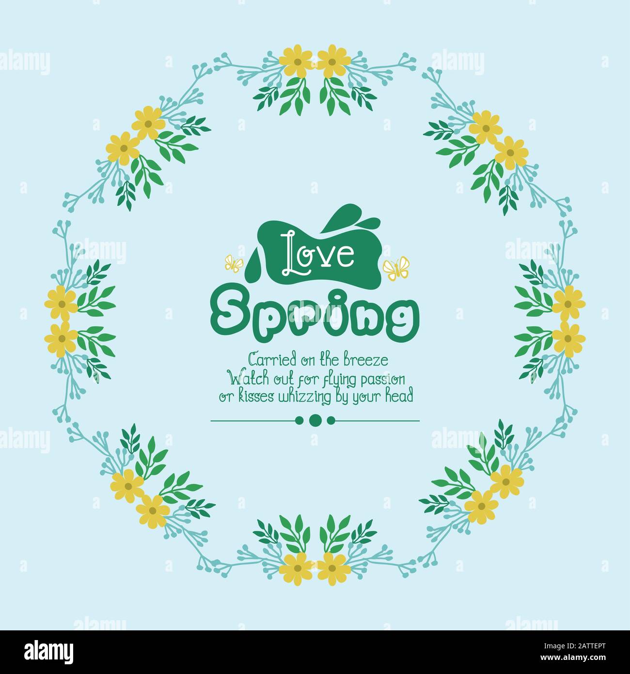 The love spring card design, with elegant pattern of leaf and flower ...