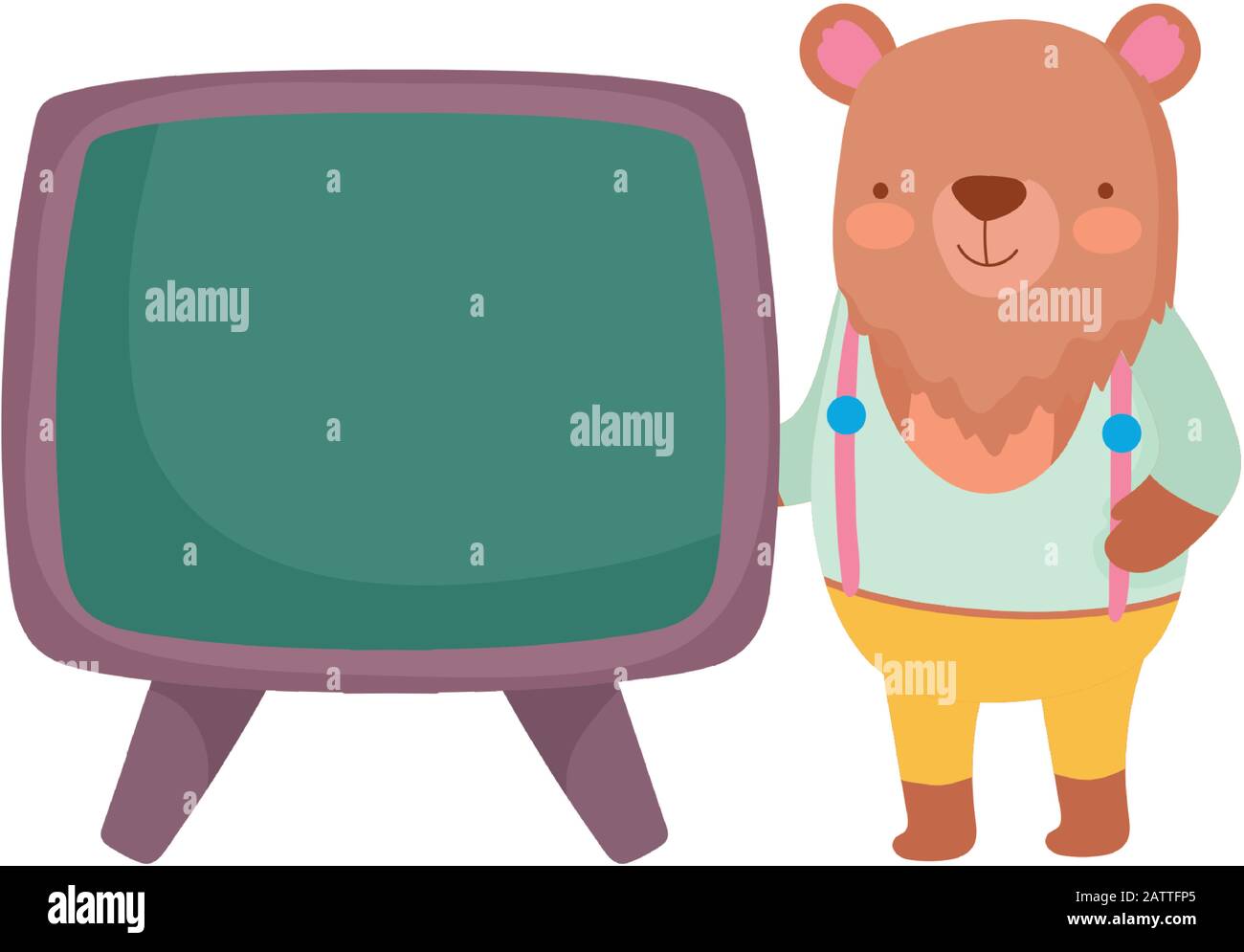back to school education cute bear teaching with chalkboard vector ...