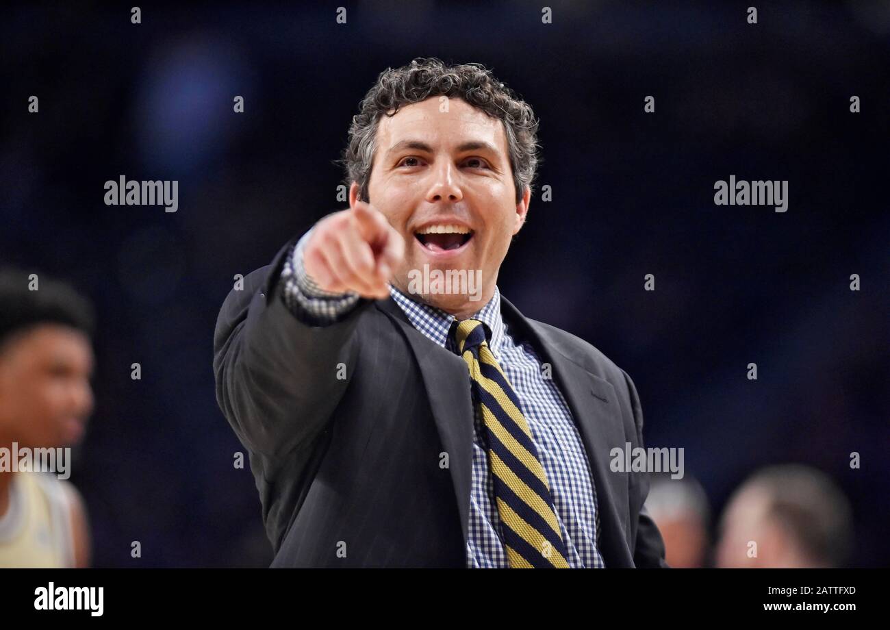 Atlanta, GA, USA. 4th Feb, 2020. Georgia Tech coach Josh Pastner points ...