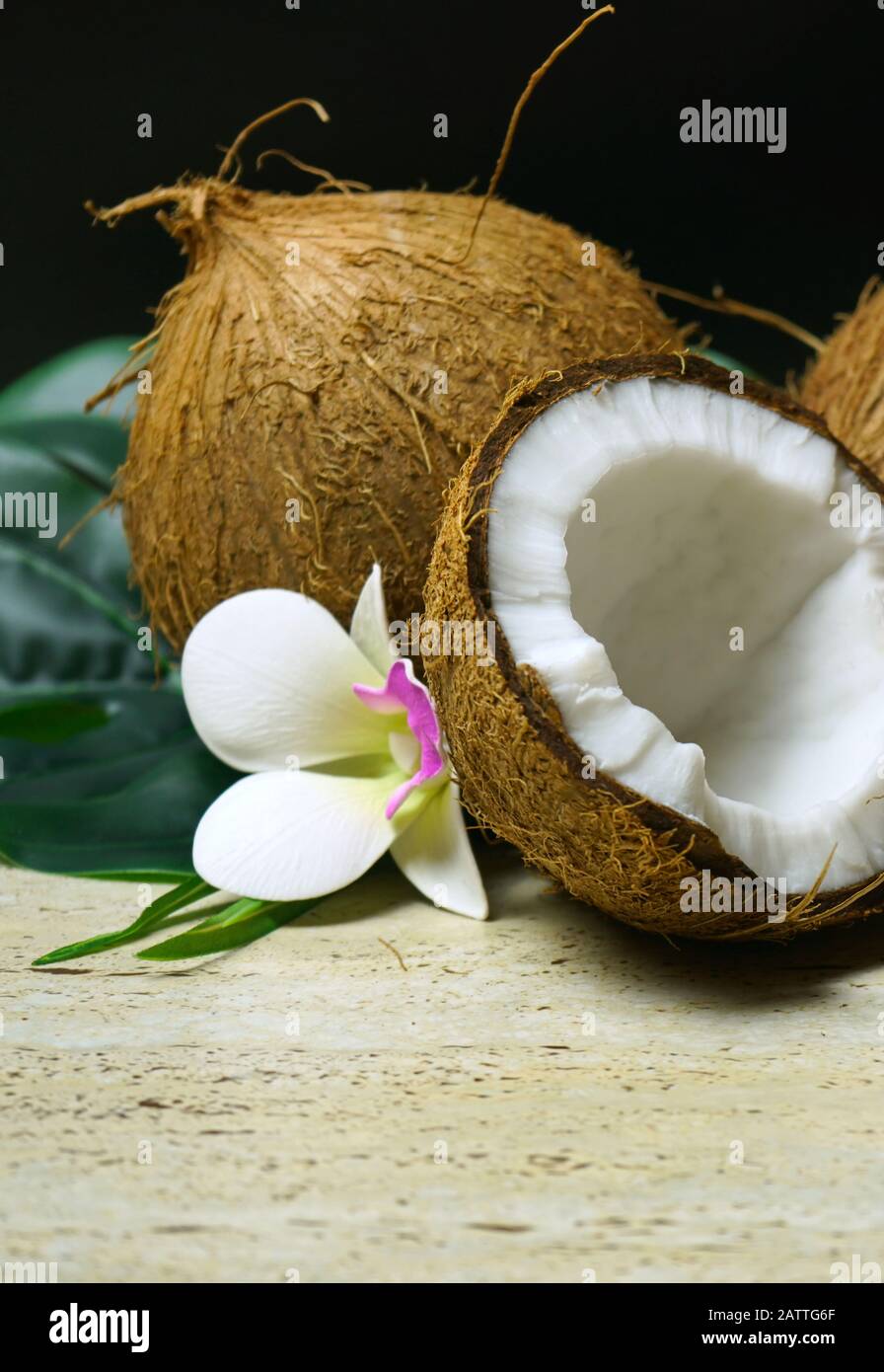 Healthy nutritious natural coconut with a vast range of dietary and ...