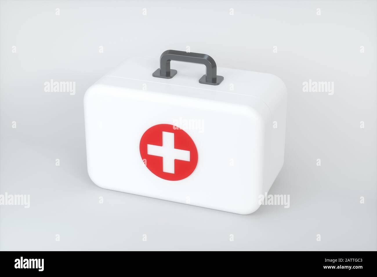 Medical kit and emergency medical equipment with white background,3d ...