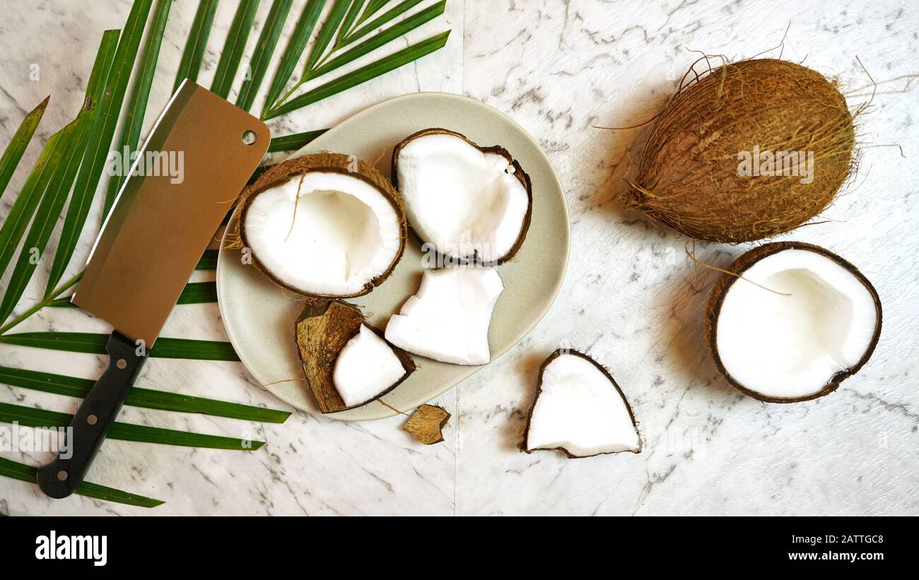 Healthy nutritious natural coconut with a vast range of dietary and ...