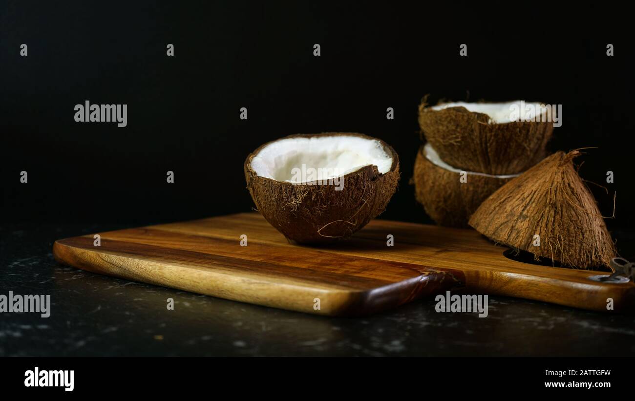 Healthy nutritious natural coconut with a vast range of dietary and ...