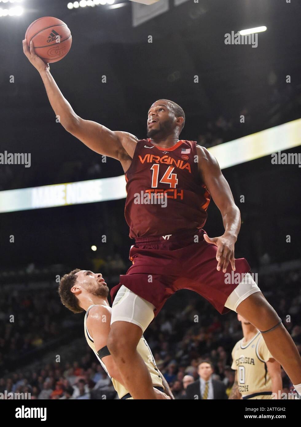 February 4, 2020: Virginia Tech forward P.J. Horne attempts a layup ...