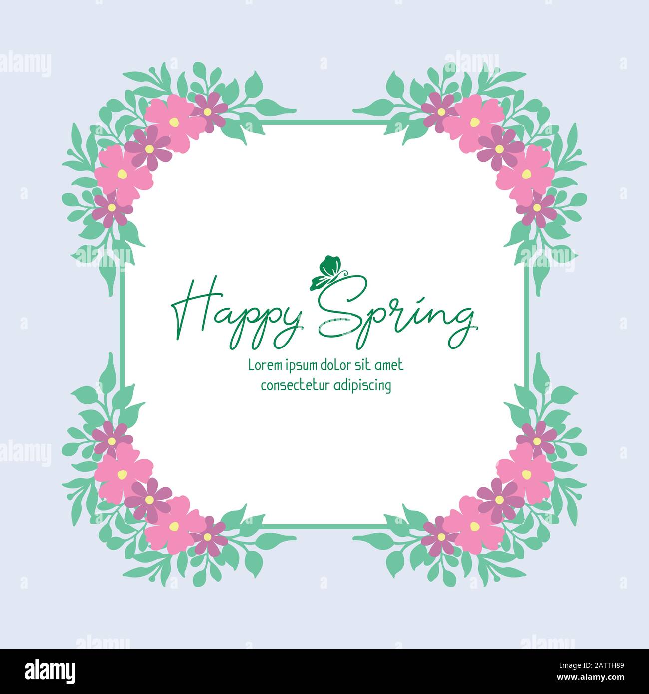 Happy spring greeting card design, with unique pattern of leaf and ...