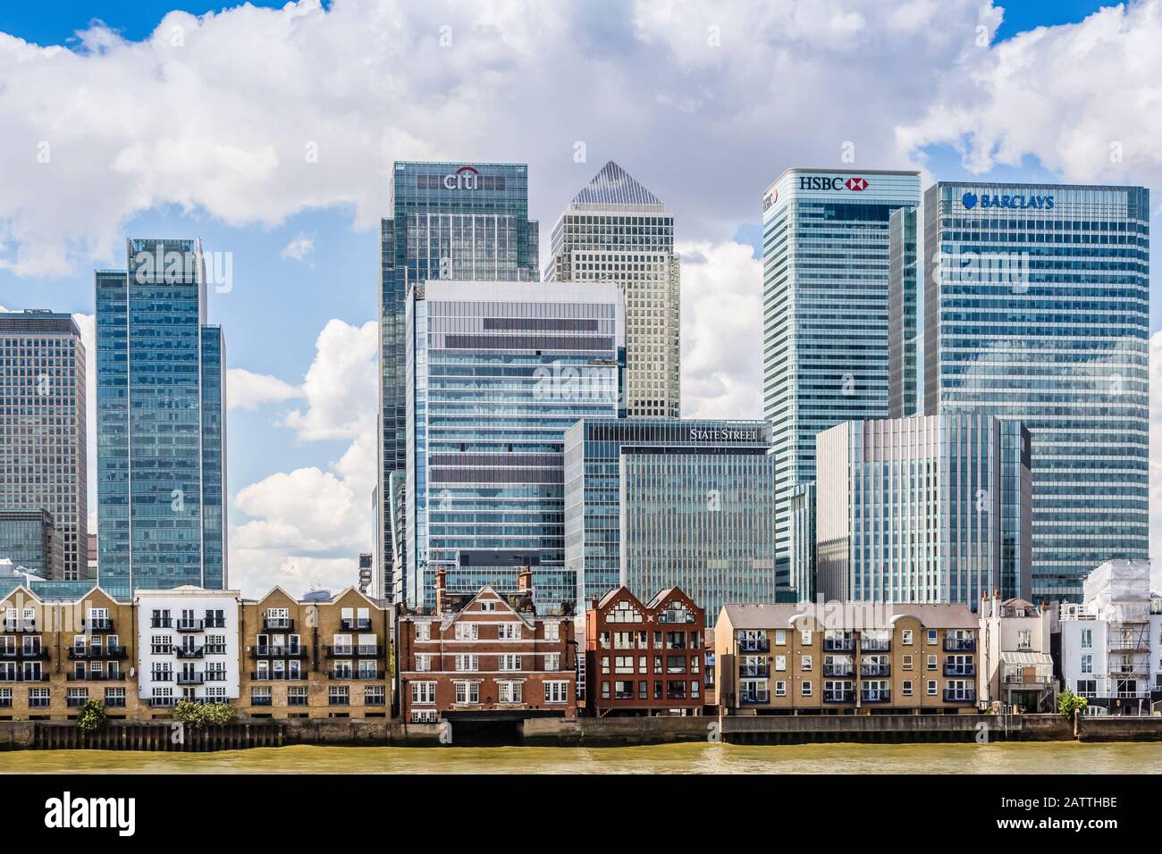 Modern architecture and skyscrapers of The Docklands, Isle of Dogs ...