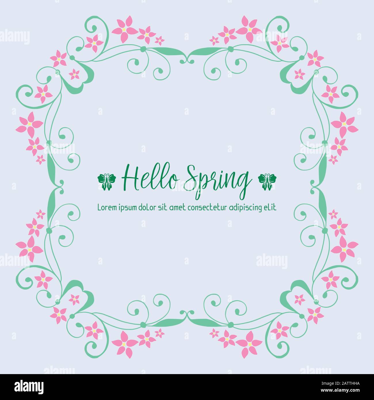 Unique Shape of happy spring greeting card, with beautiful leaf and ...