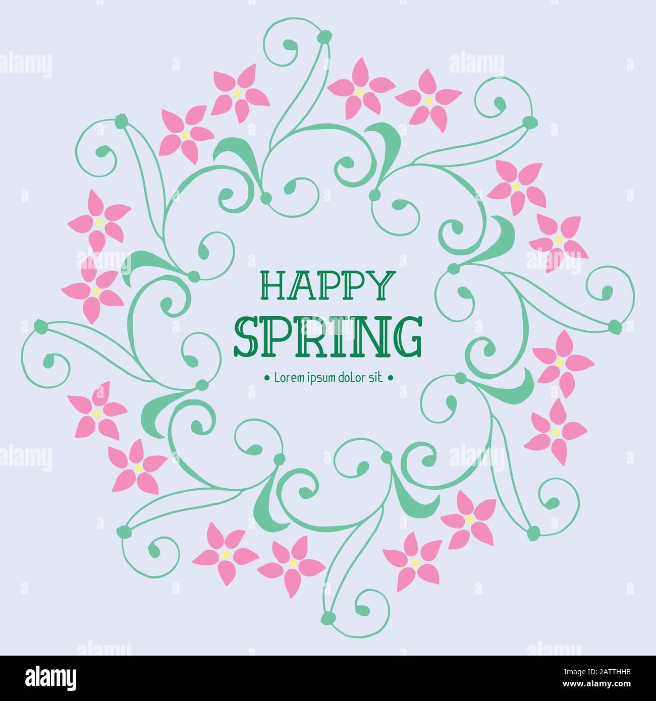 Unique Shape of happy spring greeting card, with beautiful leaf and ...