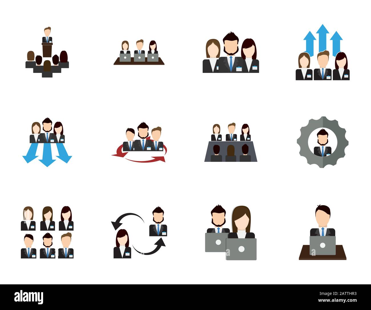 Businesspeople avatars set design, Teamwork business management ...