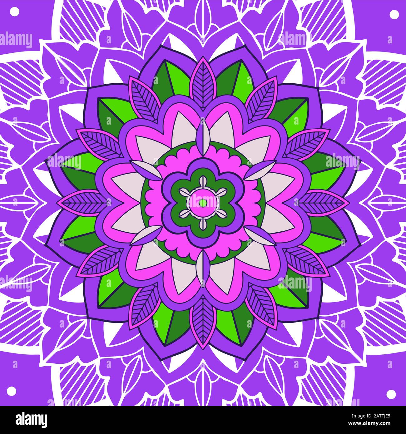 Mandala patterns on purple background illustration Stock Vector Image ...