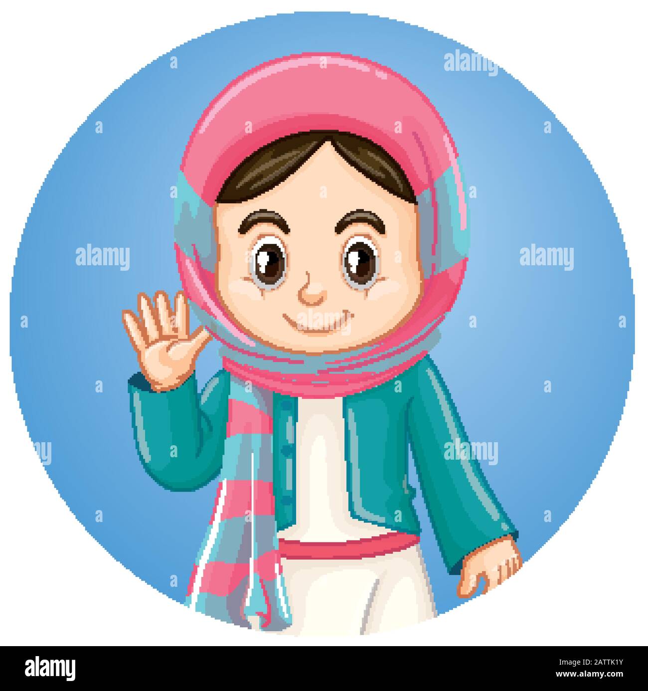 Islam girl on round background illustration Stock Vector Image & Art ...