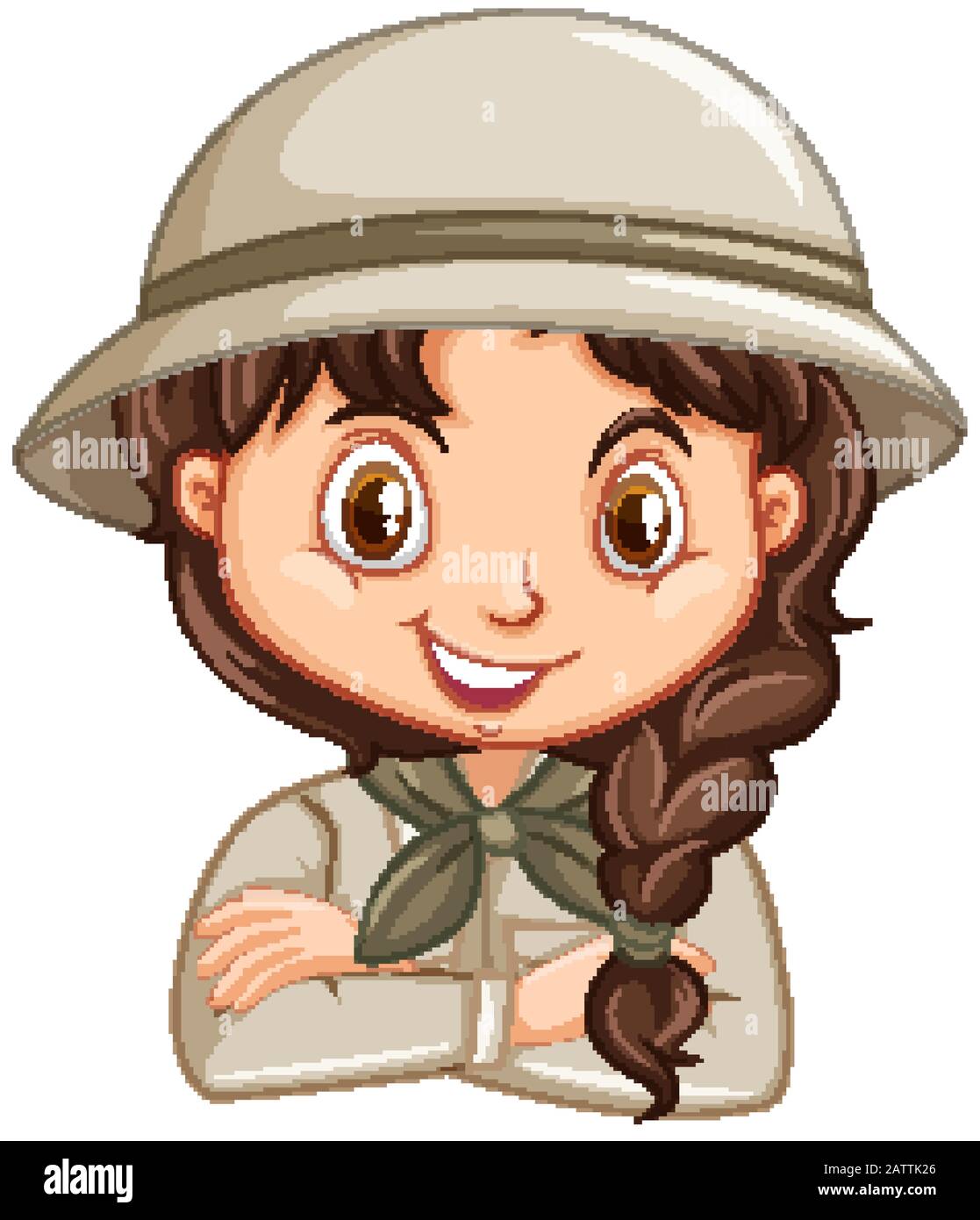 Girl in scout uniform on isolated background illustration Stock Vector ...