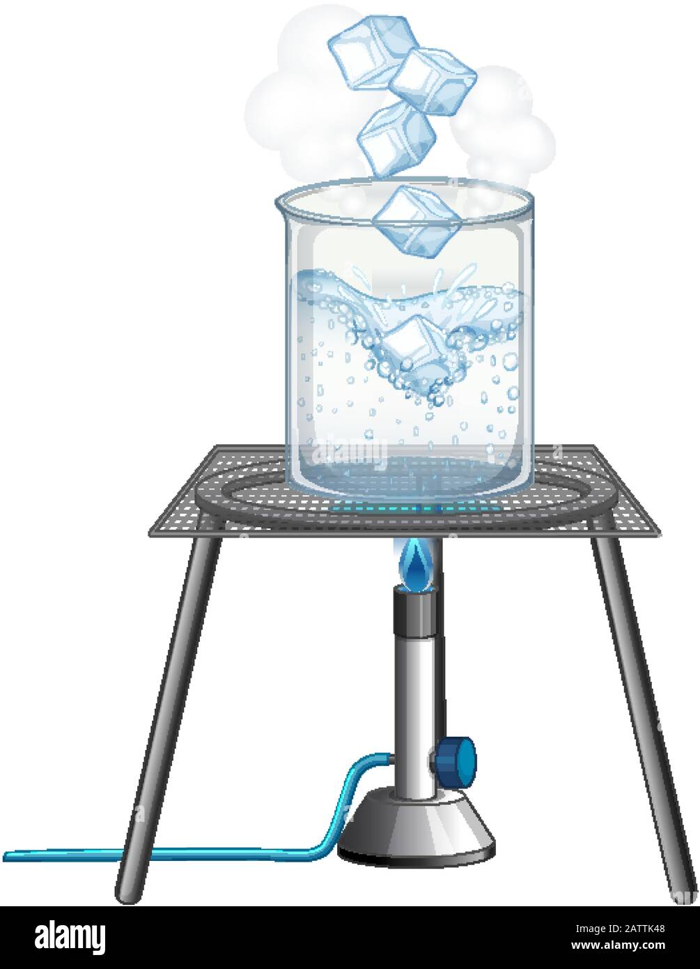 Ice cube melting steam Stock Vector Images - Alamy