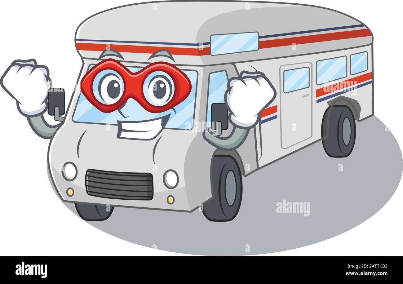 A cartoon concept of campervan performed as a Super hero Stock Vector ...