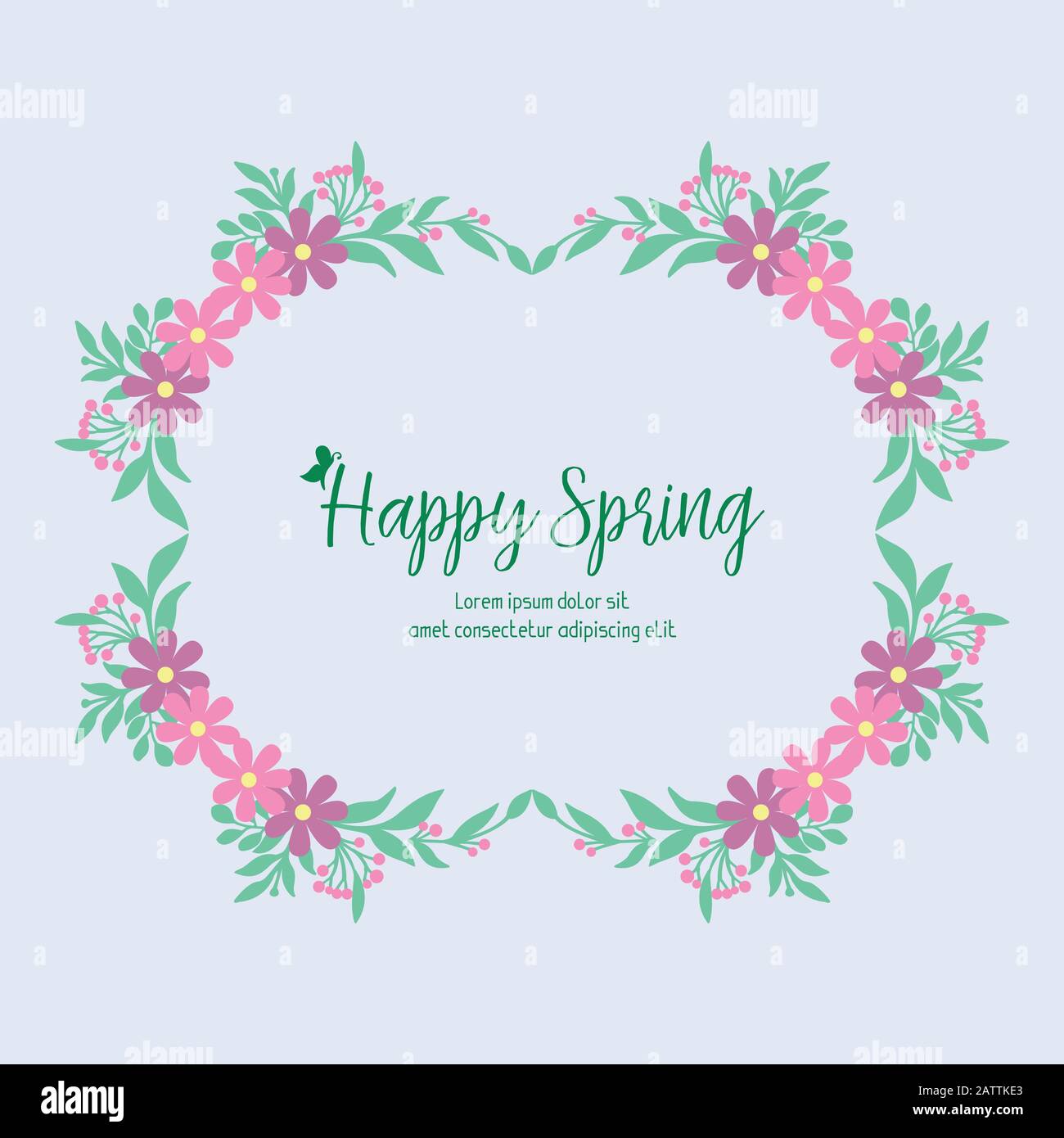 Beautiful frame with seamless of leaf and flower decoration, for happy ...