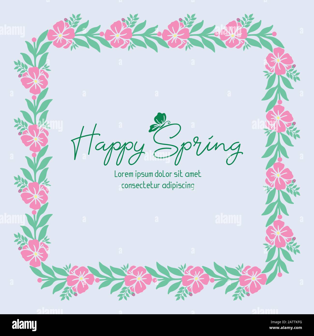 Beautiful Crowd of leaf and flower frame, for happy spring romantic ...