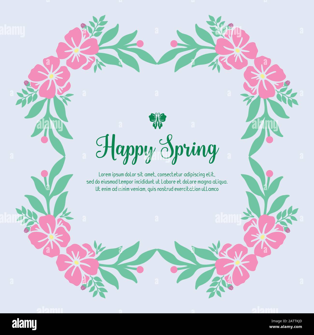 Beautiful Crowd of leaf and flower frame, for happy spring romantic ...