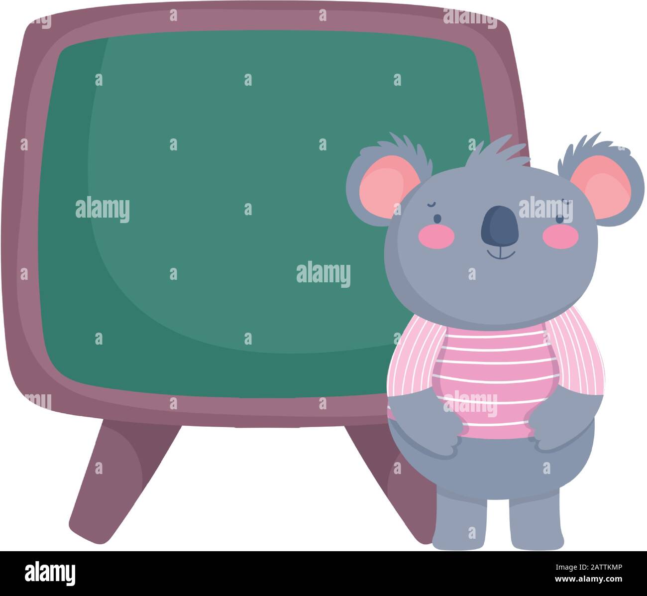 back to school education cute koala with chalkboard class vector ...