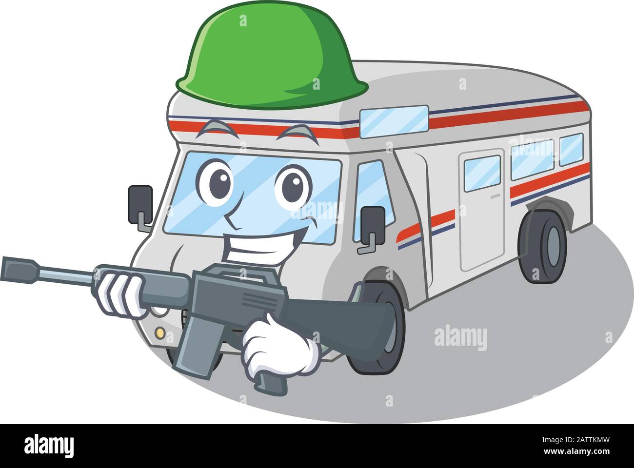 A cute picture of campervan Army with machine gun Stock Vector Image ...