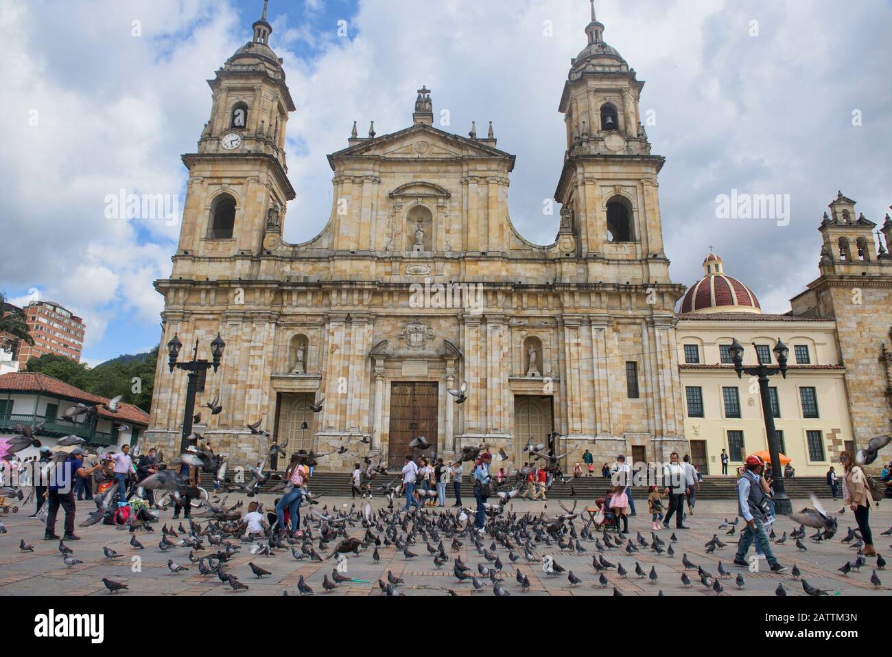 The neoclassical Primatial Cathedral (Catedral Primada) in Plaza ...