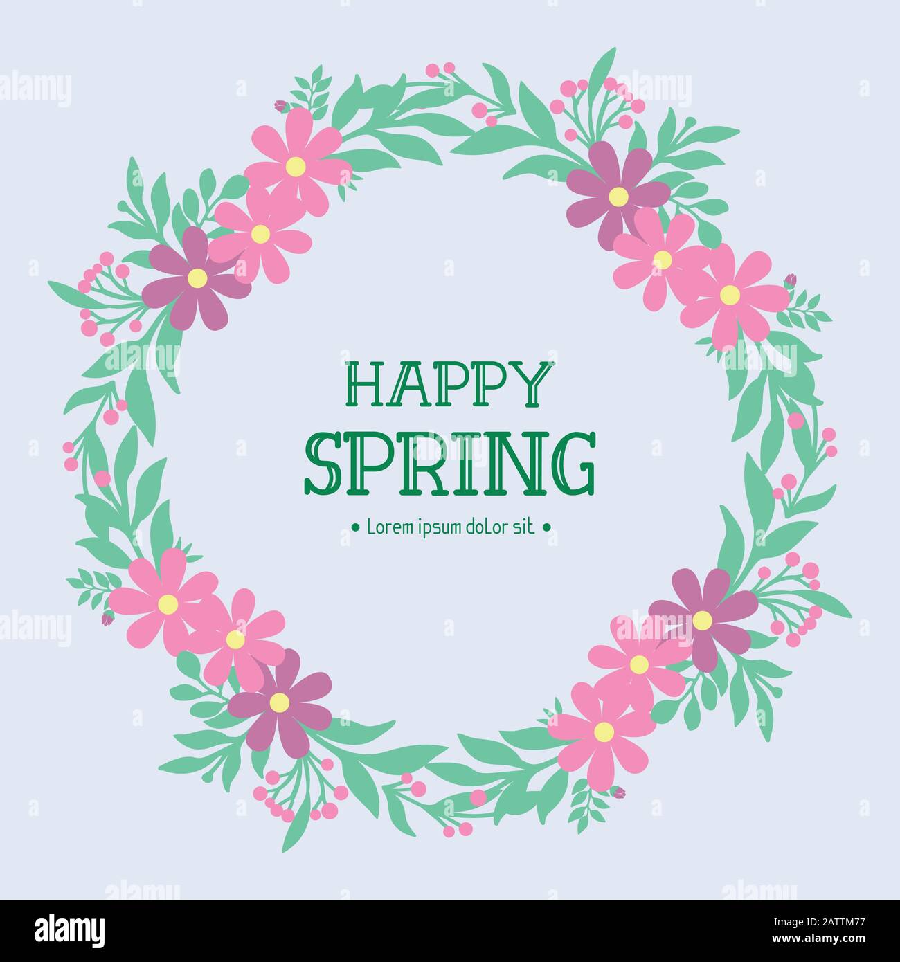 Modern shape of leaf and flower frame, for happy spring wallpaper ...