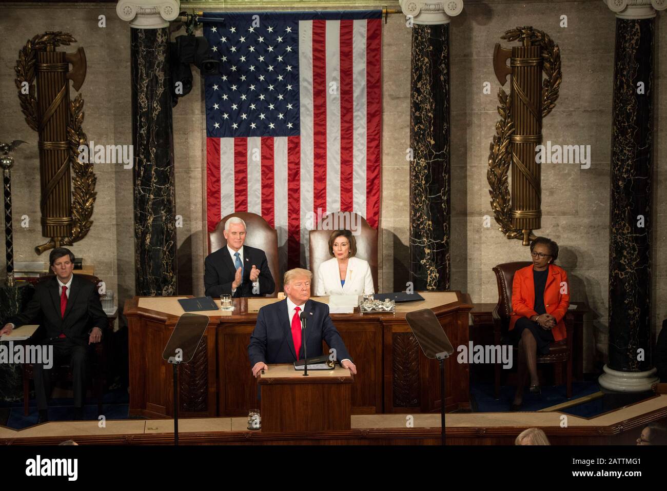 Washington DC, February 4 2020-President Donald J. Trump gives his ...