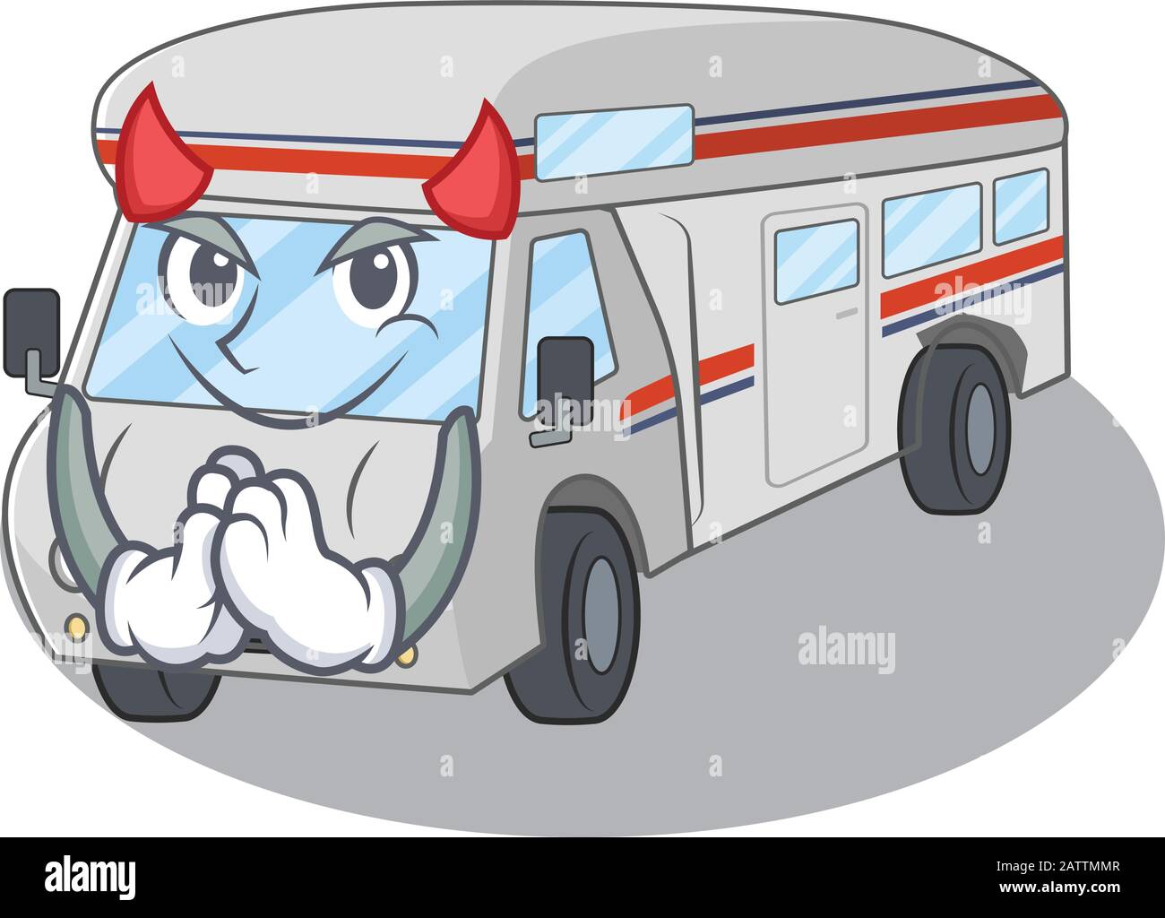 Devil campervan Cartoon with in character design Stock Vector Image ...
