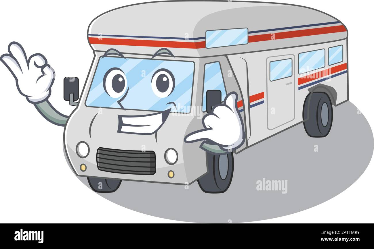 Call me funny campervan cartoon character concept Stock Vector Image ...
