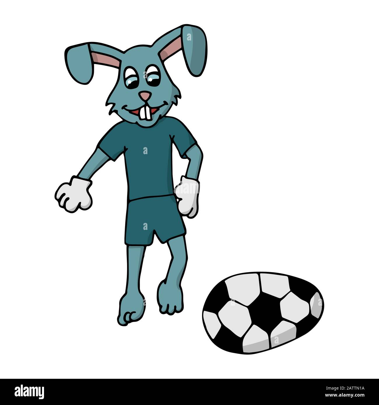 Easter Bunny Playing Football
