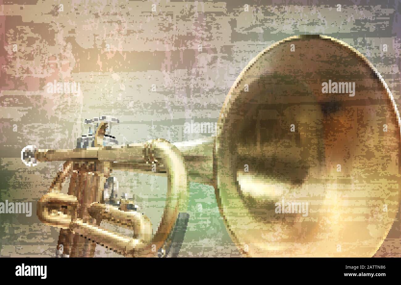 abstract gray grunge vintage sound background trumpet Stock Vector ...