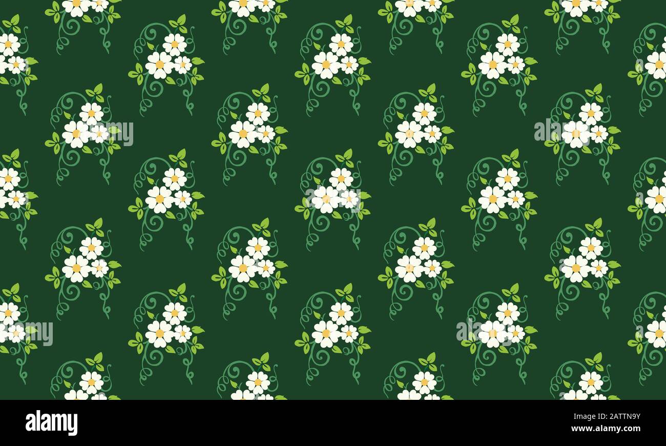 Spring floral pattern background with beautiful leaf and flower design ...