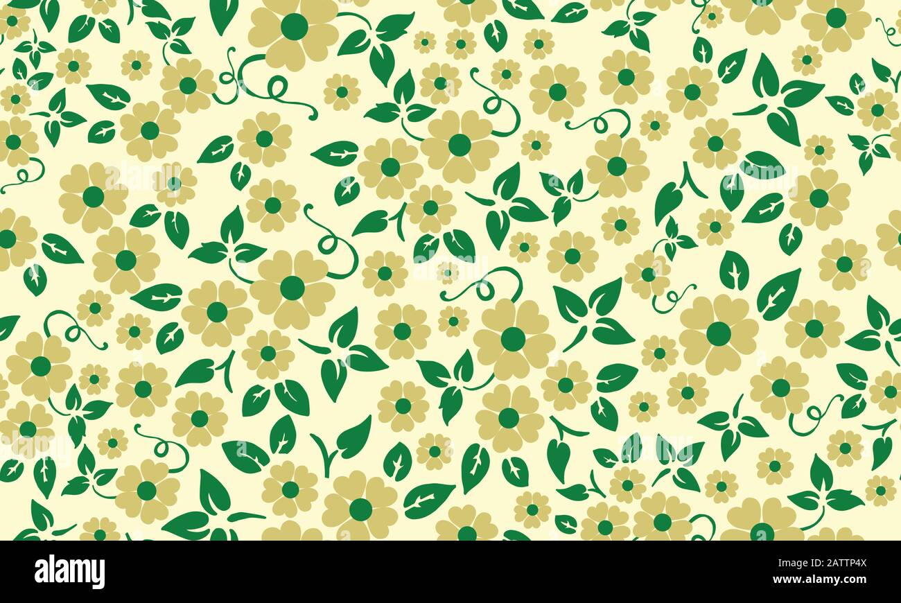 Cute template for spring, with seamless leaf and flower pattern ...
