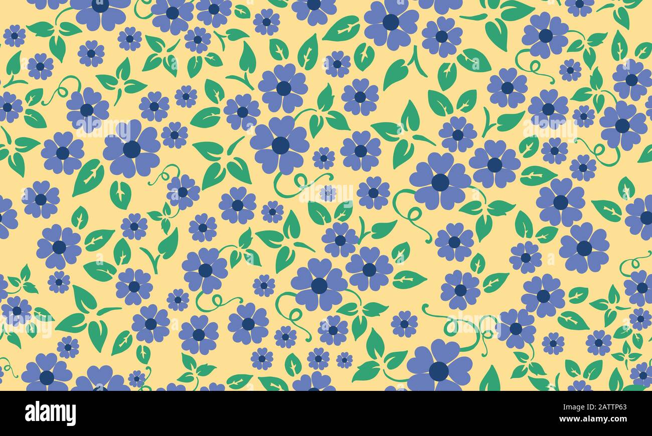 Cute template for spring, with seamless leaf and flower pattern ...
